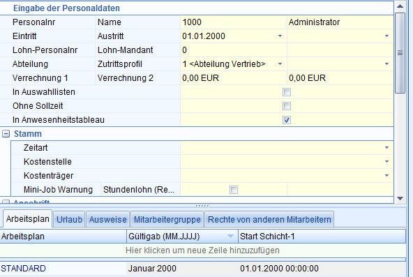 Anlage und Verwaltung von Personalnummern