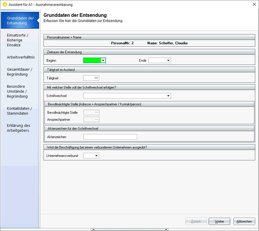 A1 Anträge erstellen